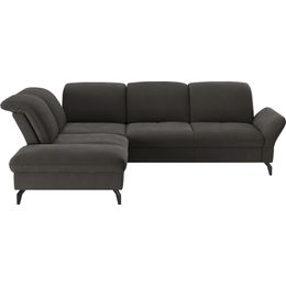 Sit & More Ecksofa SIT & MORE, B:288cm H:88cm T:242cm, grau, 100% Polyester, Wohnzimmer, Sofas, "Leandro L-Form", Wahlweise mit Bett-, Kopfteil - und