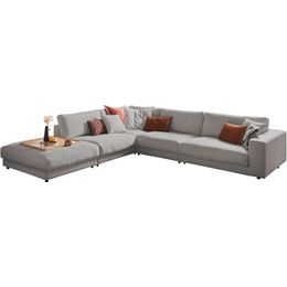 Ecksofa 3C CANDY, B:365cm H:86cm T:322cm, grau, 85% Polyester, 15% Viskose, Wohnzimmer, Sofas, "Enisa II, bequem und komfortabel, gro&szlig;es