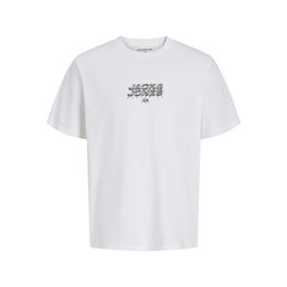 Jack & Jones Jungen T-Shirt "JCOMINERAL SMALL FRONT PRINT TEE SS JNR"hellwei&szlig;, Gr. 140, JACK & JONES JUNIOR, bedruckt, Single Jersey, Obermaterial: 100%