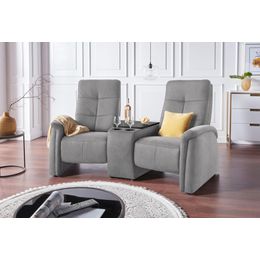 2-Sitzer, B:207cm H:109cm T:152cm, silber, exxpo - SOFA FASHION, Sofas, "Tivoli, Kinosofa mit Relaxfunktion, mit Ablagetisch und Stauraum", bequem