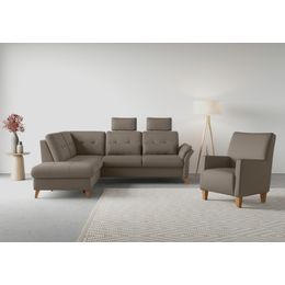 Sit & More Ecksofa SIT & MORE, B:250cm H:90cm T:226cm, braun, Wohnzimmer, Sofas, "G&ouml;teborg", inkl. Sitztiefenverstellung, wahlweise mit Bettfunktion & Bettkasten