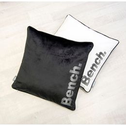 Dekokissen Bench., B:50cm L:50cm, schwarz, Polyester, Dekokissen_Sitzkissen_Kissenh&uuml;llen, "Bench", Kissenh&uuml;lle mit Wendemotiv und Rundum-Paspel