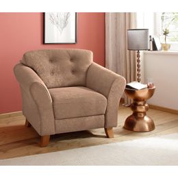 Sessel Home Affaire, B:101cm H:89cm T:90cm, braun, Struktur weich ( 97% Polyester, 3% Baumwolle);Luxus-Microfaser ALTARA NUBUCKr (100%