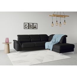 Sit & More Ecksofa SIT & MORE, B:251cm H:85cm T:220cm, schwarz, 98% Polyester, 2% Polyamid, Wohnzimmer, Sofas, "Sinatra L-Form", mit Ottomane, optional mit