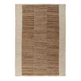 Teppich Kayoom, B:160cm H:8mm L:230cmelfenbein, Jute, Wohnzimmer, Teppiche, "Cozy Bliss 470 Juteteppich", Kurzflor, handgeknotet, Jute, vegan