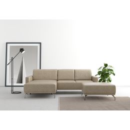 Sit & More Ecksofa SIT & MORE, B:251cm H:84cm T:163cm, beige, Wohnzimmer, Sofas, "Bailando L-Form", wahlweise mit Kopfteilverstellung und Vorziehsitz, motorisch