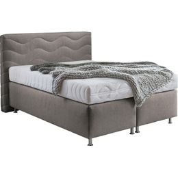 Boxspringbett, B:155cm L:210cm, beige, Westfalia Schlafkomfort, Bezug Bett: Microvelours (100% Polyester) oder Feinstruktur (100% Polyester);Bezug