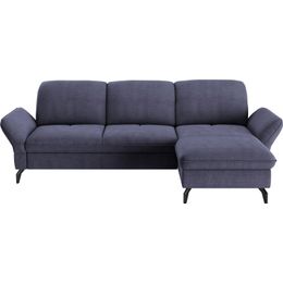 Sit & More Ecksofa SIT & MORE, B:267cm H:88cm T:200cm, blau, 90% Polyester, 10% Polyamid, Wohnzimmer, Sofas, "Leandro L-Form", Wahlweise mit Bett-, Kopfteil -