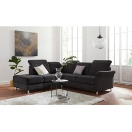 Sit & More Ecksofa SIT & MORE, B:249cm T:221cm, grau, Wohnzimmer, Sofas, "Darwin L-Form", inklusive Federkern, wahlweise mit Kopfteilverstellung, Schlaffunktion