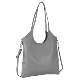 Damen Schultertasche "Cuir", Collezione Alessandro, grau, Leder, Taschen, aus echtem Leder, Made in Italy