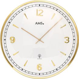 AMS Funkwanduhr "F5609", B/H/L: 5cm, gold, Wanduhren, Quarzuhr, &Oslash; ca. 40 cm, Arbeitszimmer, Wohnzimmer, Esszimmer, K&uuml;che