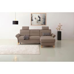 Ecksofa Home Affaire, B:252cm H:90cm T:162cm, grau, 98% Polyester 2% Polyamid, Wohnzimmer, Sofas, "Westerland L-Form", Federkern-Polsterung,