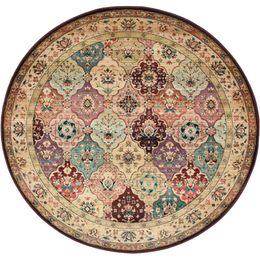 Teppich Theko, H:10mm &Oslash;:120cm, rot, Kunstfaser, Wohnzimmer, Teppiche, "Gabiro 208", Orient-Optik, ideal im Wohnzimmer & Schlafzimmer