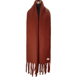 Chillouts Damen XXL-Schal "Govinda Scarf", braun, unifarben, Feinstrick, Kunstfaser, Modet&uuml;cher, mit eleganten Fransen