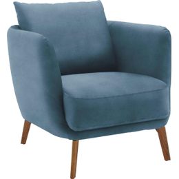 Sch&ouml;ner Wohnen Kollektion Sessel, B:86cm H:68cm T:86cm, blau, SCH&Ouml;NER WOHNEN-KOLLEKTION, 100% Polyester, Wohnzimmer, Sessel, "Pearl - 5 Jahre Hersteller-Garantie, auch in