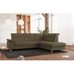 Sit & More Ecksofa SIT & MORE, B:256cm H:91cm T:225cm, gr&uuml;n, 100% Polyester, Wohnzimmer, Sofas, "Astoria L-Form", wahlweise mit motorischer Relaxfunktion