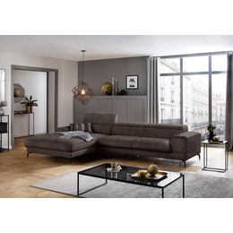 Ecksofa W.Schillig, B:343cm H:70cm T:193cm, braun, Stoff S37 (100% Polyester): Luxus-Microfaser in Lederoptik, Wohnzimmer, Sofas, "piedroo,