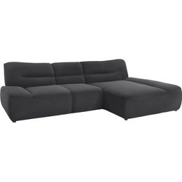 Ecksofa DOMO collection, B:288cm H:81cm T:175cm, grau, Wohnzimmer, Sofas, "Cesena moderne Polsterecke mit flachen Armlehnen, L-Form", fester