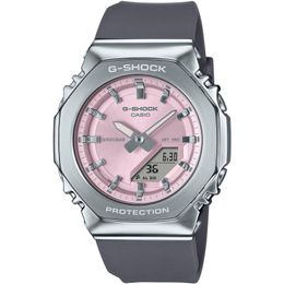 Casio G-SHOCK Damen Chronograph, grau, Armbanduhren, Quarzuhr, Armbanduhr, Damenuhr, Herrenuhr, Stoppfunktion, Resinband