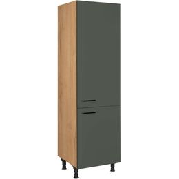 K&uuml;hlmodul Nobilia, B:60cm H:216,6cm T:58,3cm, gr&uuml;n, Schr&auml;nke, ""Easytouch", f&uuml;r ein K&uuml;hl- und Gefrierschrank, Ausrichtung w&auml;hlbar", vormontiert,