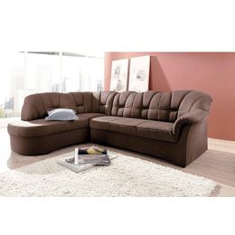 Ecksofa DOMO collection, B:241cm H:84cm T:178cm, braun, Kunstleder SOFTLUX;Luxus-Microfaser (100% Polyester);Struktur ( 90% Polyester, 10%