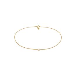 Elli Damen Collier "Choker Rosa Quarz Solit&auml;r Anh&auml;nger 925 Silber", 36,mit Stein, Silber 925 (Sterlingsilber), L: 36, gold, Silber 925
