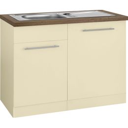 Wiho-K&uuml;chen Sp&uuml;lenschrank WIHO K&Uuml;CHEN, B:110cm H:85cm T:60cm, beige, K&uuml;che, Schr&auml;nke, "Unna", 110 cm breit, inkl. T&uuml;r/Sockel/Griff f&uuml;r Geschirrsp&uuml;ler