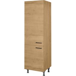 Hochschrank Nobilia, B:60cm H:216,6cm T:58,3cm, braun, K&uuml;che, Schr&auml;nke, ""Structura", Ausrichtung w&auml;hlbar, mit zwei T&uuml;ren, vormontiert", Breite/H&ouml;he: