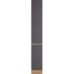Apothekerschrank KOCHSTATION, B:30cm H:200cm T:60cm, grau, Holzwerkstoff, K&uuml;che, Schr&auml;nke, "KS-Riesa", Breite 30 cm, MDF-Fronten