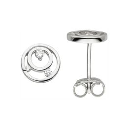 Jobo Damen Paar Ohrstecker, 8,3mm, Silber 925 (Sterlingsilber), silber, Silber 925 (Sterlingsilber), Ohrringe, 925 Silber mit 6 Zirkonia