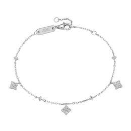 Damen Armband "mit Behang, wei&szlig;e Zirkonia, Silber 925", 19cm, Silber 925 (Sterlingsilber), wei&szlig;, Giorgio Martello MILANO, Silber 925