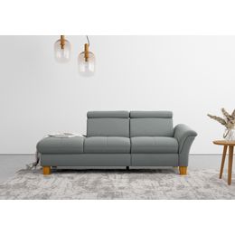 Recamiere Home Affaire, B:206cm H:84cm T:93cm, grau, 100% Polyester, Sofas, "Lindgren", wahlweise motorische TV-Funktion, Bettkasten und