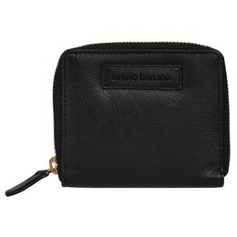 Bruno Banani Damen Geldb&ouml;rse, schwarz, Leder, leicht gl&auml;nzend, unifarben, Kleinlederwaren, echt Leder