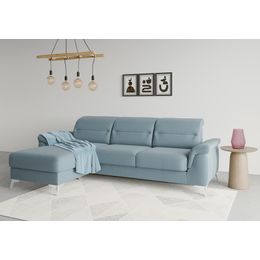 Sit & More Ecksofa SIT & MORE, B:258cm H:85cm T:170cm, blau, 90% Polyester, 10% Polyamid, Wohnzimmer, Sofas, "Sinatra L-Form", mit Recamiere, optinal mit