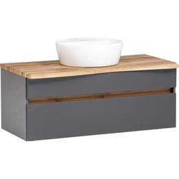 Waschbeckenschrank Welltime, B:100cm H:54,5cm T:47cm, grau, MDF, Schr&auml;nke, "Lienz"