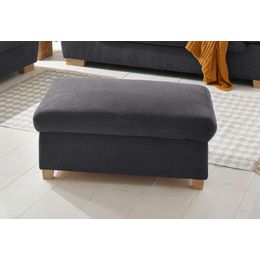 Hocker Home Affaire, B:110cm H:44cm T:81cm, grau, Luxus-Kunstleder;Struktur weich (100% Polyester);Chenille 100% Polyester;Struktur fein ( 100%