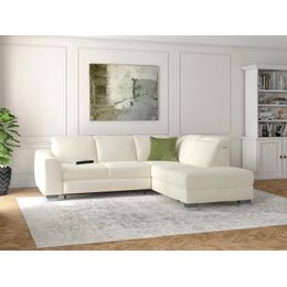 Sit & More Ecksofa SIT & MORE, B:263cm H:86cm T:219cm, beige, Wohnzimmer, Sofas, "Dundee L-Form", mit Federkern und Edelstahlf&uuml;&szlig;en, wahlweise mit