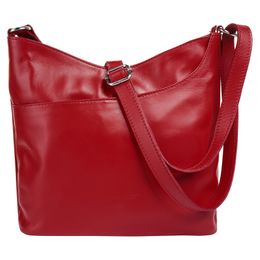 Samantha Look Damen Umh&auml;ngetasche, rot, Leder, unifarben, Taschen, echt Leder, Made in Italy