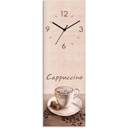 Wanduhr Artland, B:20cm H:60cm T:1,8cm, beige, Wohnzimmer, Wanduhren, "Cappuccino - Kaffee", wahlweise mit Quarz- oder Funkuhrwerk, lautlos ohne