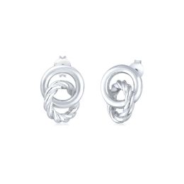 Elli Damen Paar Ohrstecker "Ohrstecker Kreis Knoten 925 Sterling Silber", onesize, ohne Stein, Silber 925 (Sterlingsilber), silber, Silber 925