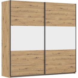 Schwebet&uuml;renschrank Rauch, B:218cm H:210cm T:59cm, wei&szlig;, Holzwerkstoff, Schr&auml;nke, "Kleiderschrank Schrank Garderobe Garderobenschrank W&auml;scheschrank