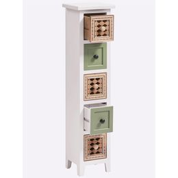 Kommode HEINE HOME, B:23,5cm H:95,5cm T:20,5cm, bunt, MDF, Massivholz, Sideboards