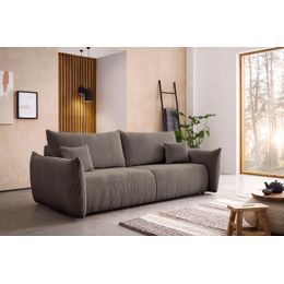 3-Sitzer Home Affaire, B:240cm H:88cm T:108cm, grau, Sofas, "MAVAS Schlafsofa mit Bettkasten", ca.240/108cm (Liegefl&auml;che 212/145 cm), Cord, Chenille,