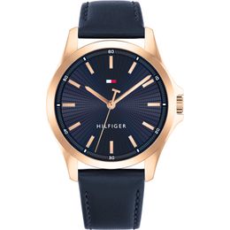 Tommy Hilfiger Herren Quarzuhr "BRUCE"dunkelblau, Armbanduhren, Armbanduhr, Herrenuhr, Lederarmband, analog
