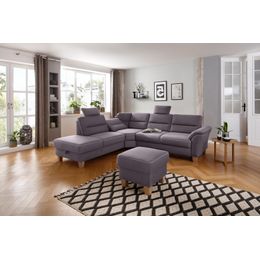 Ecksofa Home Affaire, B:262cm H:89cm T:235cm, grau, Luxus-Microfaser ALTARA NUBUCK (100% Polyester);Struktur (100% Polyester);Luxus-Microfaser
