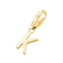 Damen Charm Buchstabe "Buchstabe K, Silber 925", gold, Giorgio Martello MILANO, Silber 925 (Sterlingsilber), Charms