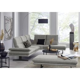 Ecksofa W.Schillig, B:284cm H:94cm T:224cm, grau, Flachgewebe S22 (100% Polyester), Wohnzimmer, Sofas, "broadway, Designsofa, toller Sitzkomfort,