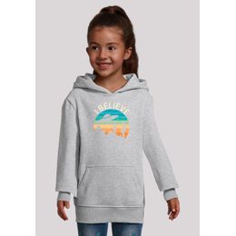 F4NT4STIC Kinder Kapuzenpullover "I Believe UFO Alien Sonnenuntergang", grau, Gr. 146, Obermaterial: 65% Baumwolle, 35% Polyester, Pullover, Premium