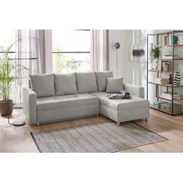 Jockenh&ouml;fer Ecksofa, B:228cm T:90cm, grau, JOCKENH&Ouml;FER GRUPPE, Korpus: 100% Polyester;Kissen: 100% Polyester, Wohnzimmer, Sofas, "Kappeln L-Form, B: 228 cm", mit