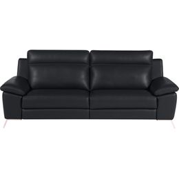3-Sitzer Calia italia, B:214cm H:95cm T:96cm, schwarz, Sofas, "Roby italienisches Designsofa mit exzellentem Sitzkomfort", inkl. elektrischer